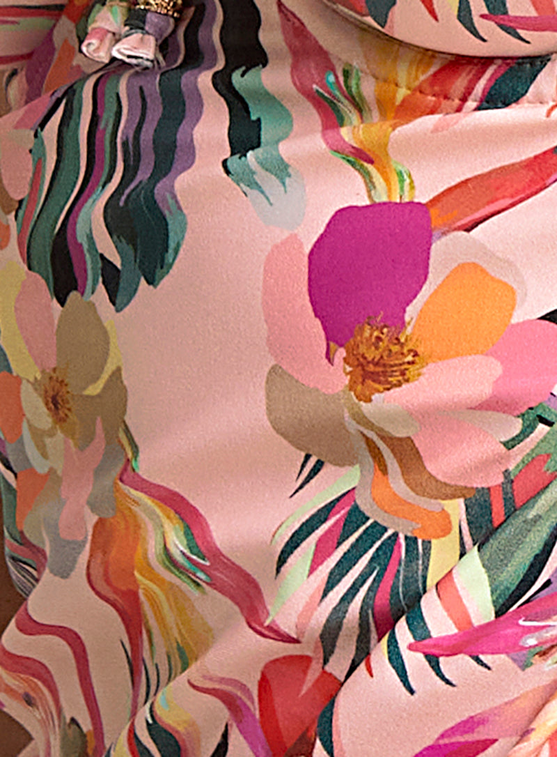 Panache Swimwear: Paradise Drawstring Midi Swim Pant Pink Tropical ...