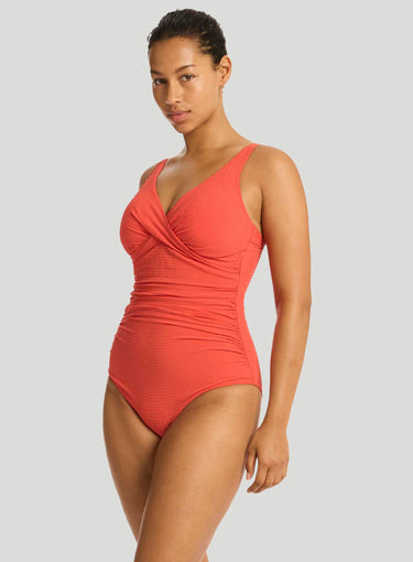 Sea Level: Messina Cross Front Multifit One Piece Flame – DeBra's